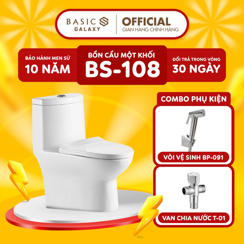 Bồn Cầu Liền Khối Basics BS-108 Cao Cấp, Thiết Kế Kiểu Dáng Hiện Đại ...