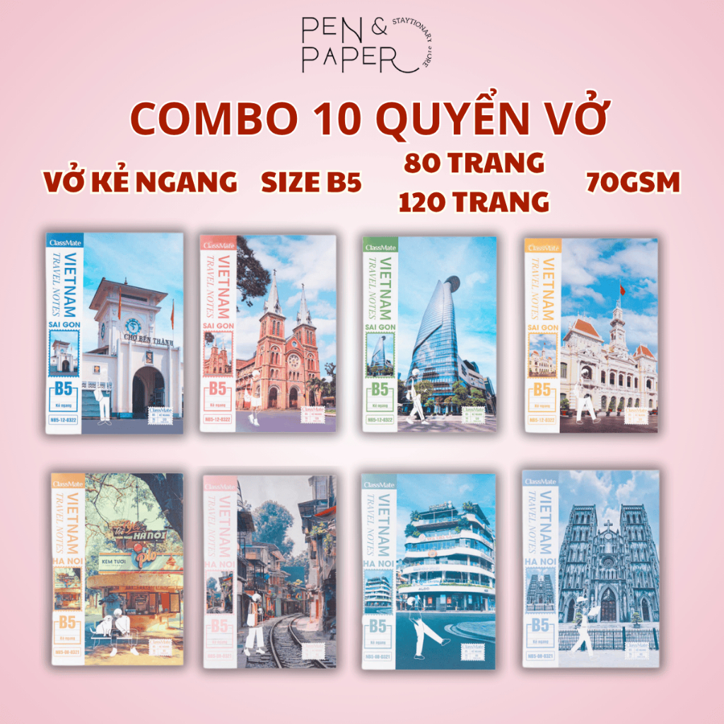 Combo 10 Vở Kẻ Ngang 80/ 120 Trang CLASSMATE, Vở Kẻ Ngang Cấp 2 Bìa ...