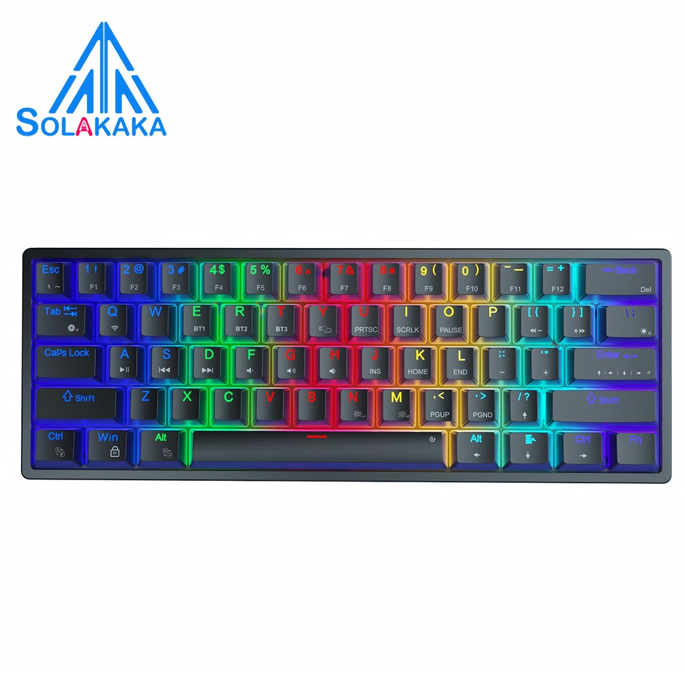 AULA SOLAKAKA SK961 Bàn phím cơ 61 phím Hiệu ứng ánh sáng RGB có thể ...