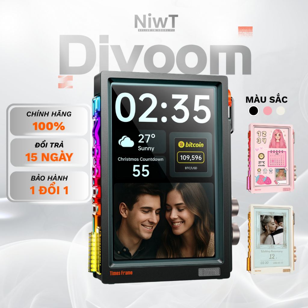 Màn LED Divoom Times Frame 10.1″ – Hiển Thị Trong Suốt, Wi-Fi, Lưu 64GB ...