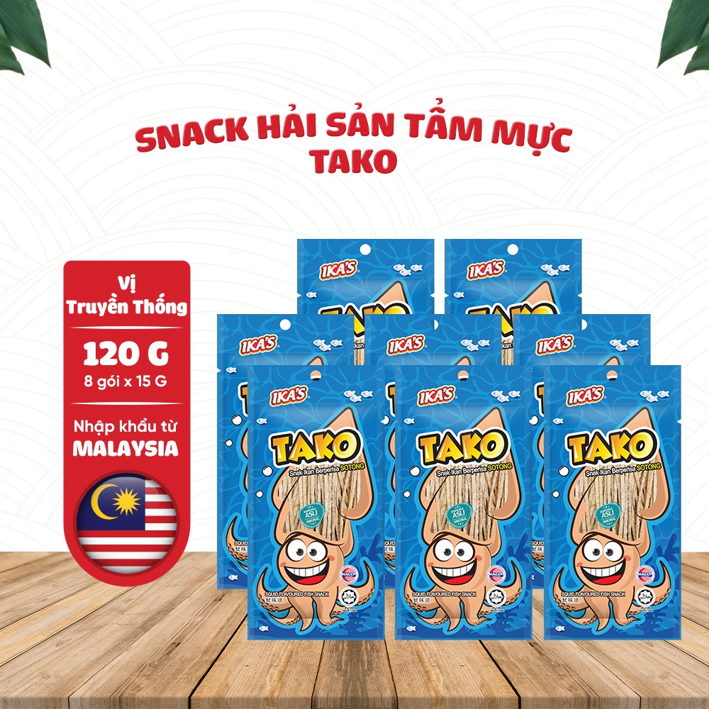 Combo 8 gói Snack Hải Sản Tẩm Mực Tako Gói 15G | Shopee Việt Nam