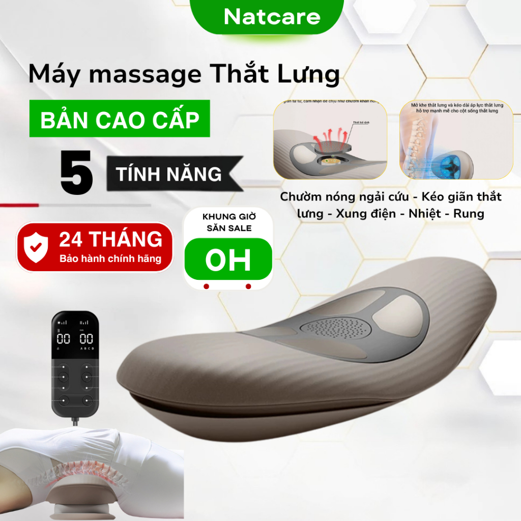 Máy massage lưng xung điện tích hợp túi khí, Máy massage hỗ trợ giảm ...