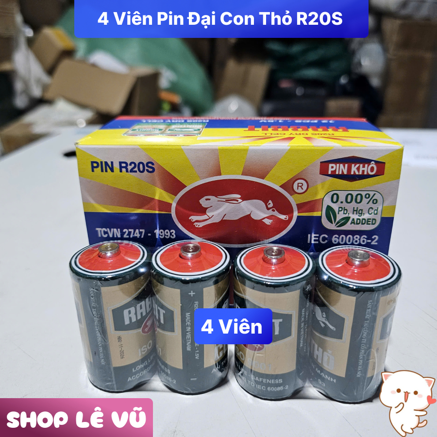 [ComBo] 4 Viên Pin Đại Con Thỏ R20S, 4 Pin Mắt Trâu- Chính Hãng .[TTLV ...