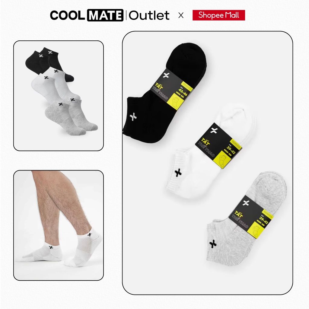 Pack 3 Tất/ Vớ active cổ ngắn mềm mại thoáng khí Coolmate | Shopee Việt Nam