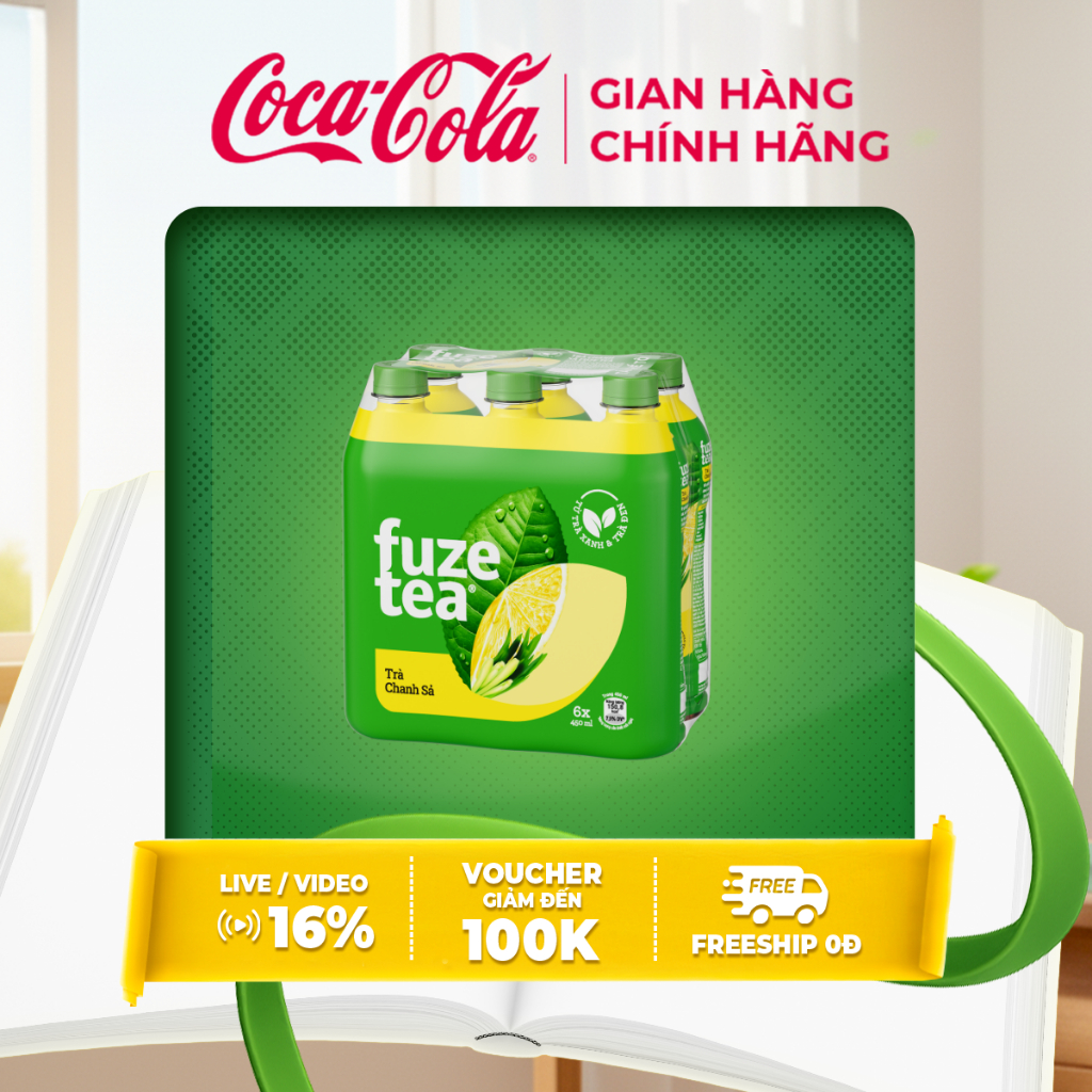 Lốc 6 Chai Trà Chanh Sả Fuze Tea (450ml/Chai) Coca-Cola Official Store ...