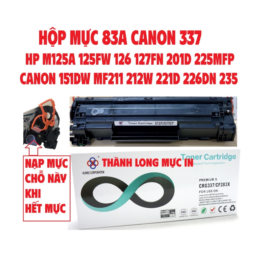 Hộp mực 83A-337 HP M125a 125fw 125nw 126 127 127fn 201 201d 225MFP ...