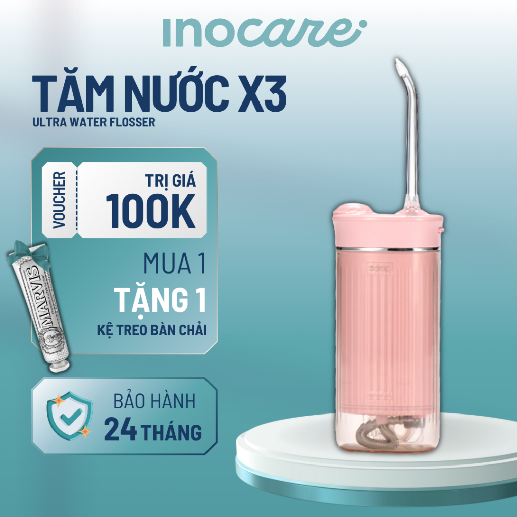 Tăm nước mini tia UV diệt khuẩn INOCARE Ultra Water Flosser hỗ trợ chăm ...