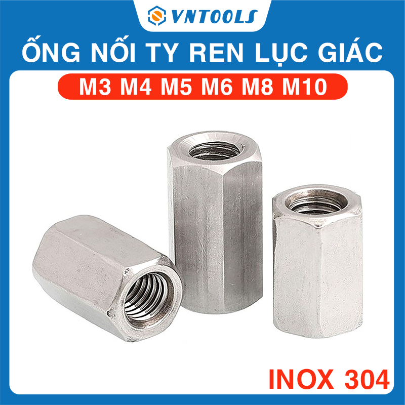 Ống Nối Ty Ren Lục Giác INOX 304 - Nối Ren Size M3 M4 M5 M6 M8 M10 ...