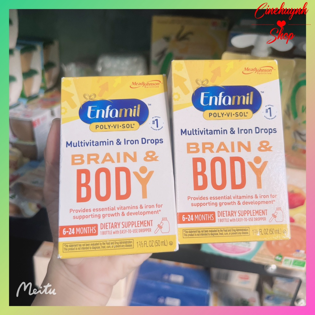 Enfamil poly-vi-sol multi vitamin & iron drops brain& body bổ sung sắt ...