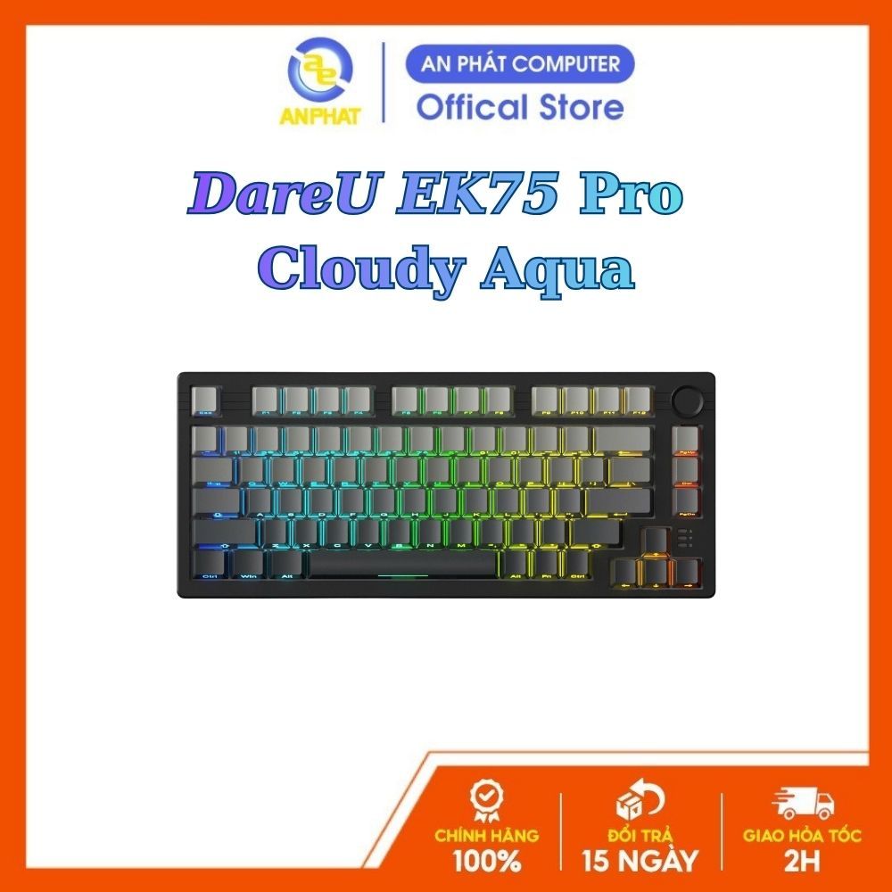 Bàn phím cơ DareU EK75 Pro (Triple Mode | màu Cloudy Aqua | DareU Dream ...