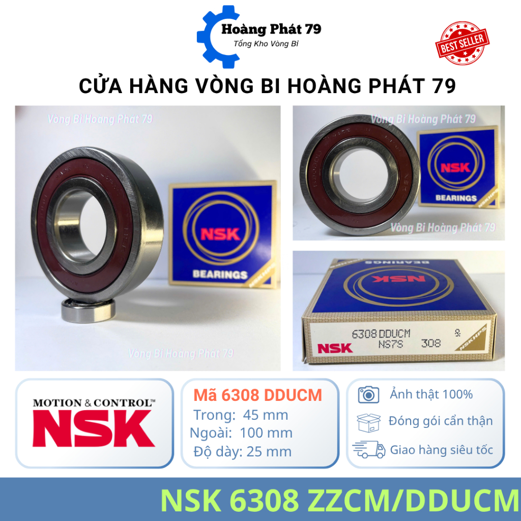 | COMBO 5 CÁI | Vòng Bi NSK 6308 [ZZ/2RS] Nắp Sắt/Nhựa–Bạc Đạn 6308 ...