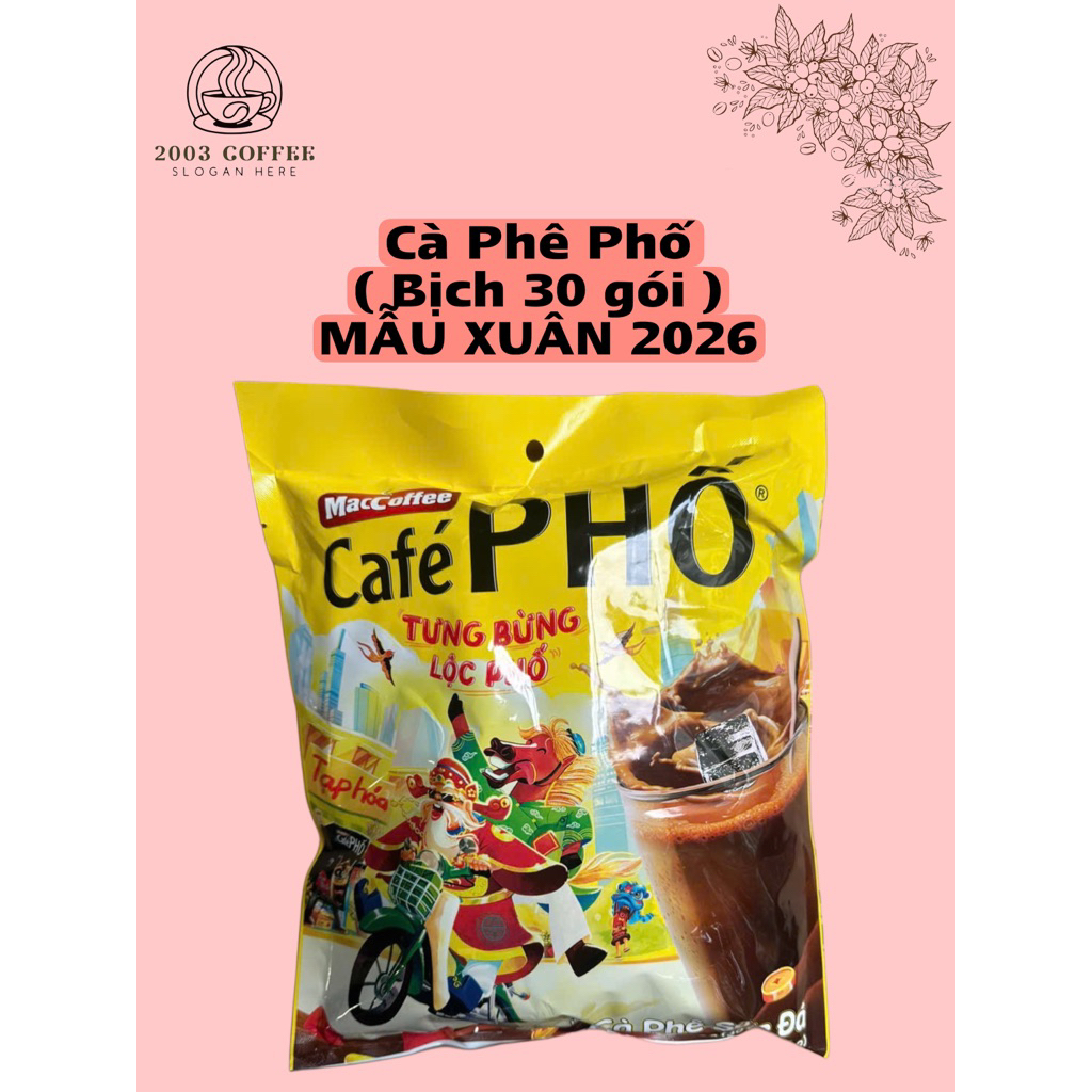 [ MẪU XUÂN 2026 ]Cà Phê Sữa Đá MacCoffee Café Phố ( 30 gói x 24g ...