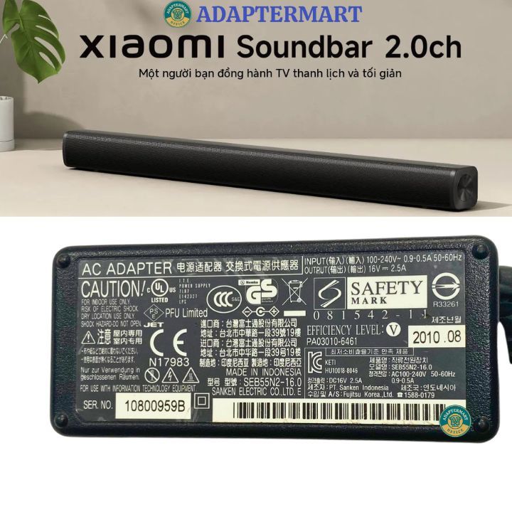 Dây nguồn Loa Soundbar Xiaomi Millet MDZ-27-DA MDZ-35-DA 16v 2.5a - bảo ...