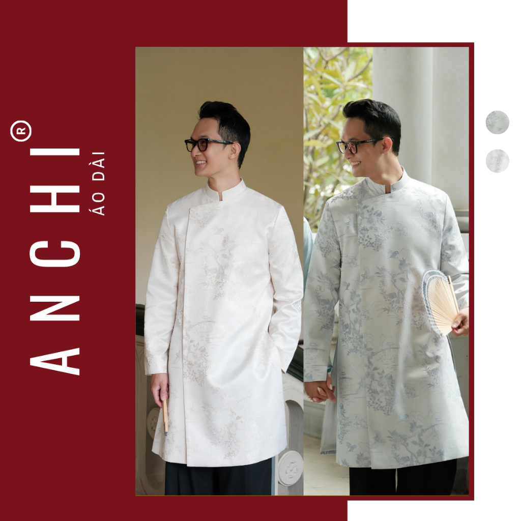 ANCHI - Áo Dài Cách Tân Nam Dương Vũ Vải Gấm Họa Tiết Mai Vàng Có Đệm ...