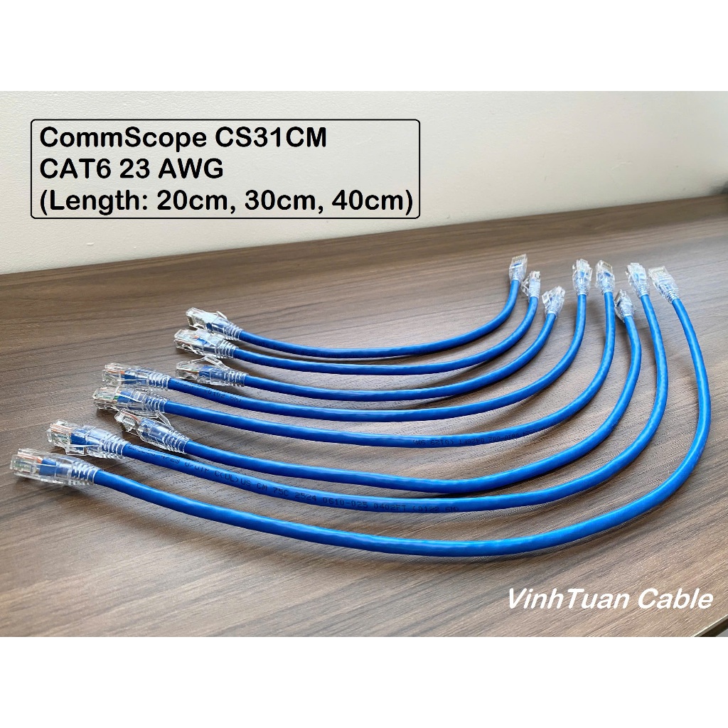 Combo 2/3 sợi dây nhảy mạng lõi đồng CAT6 Commscope CS31CM 23AWG dài ...