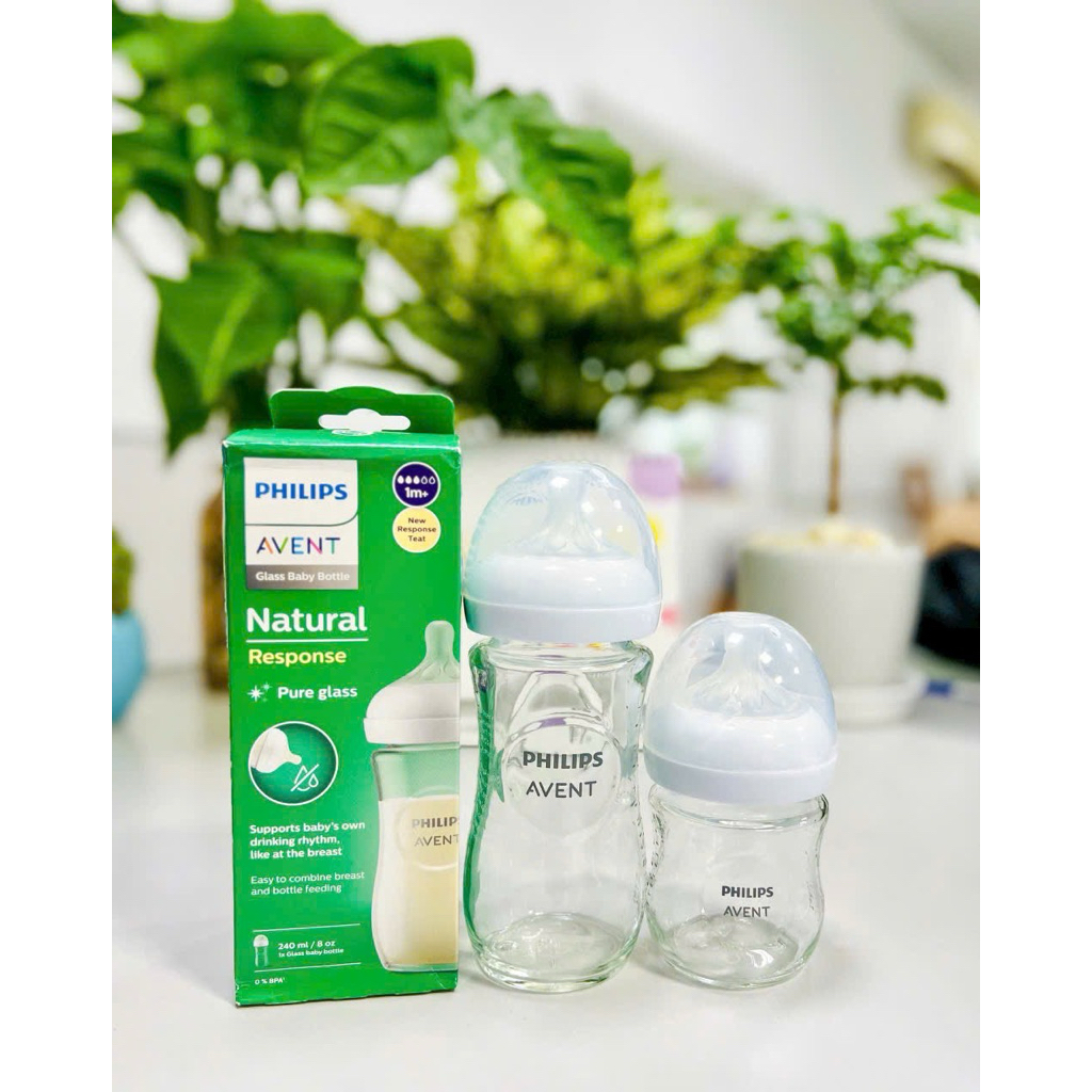 Bình sữa AVENT thuỷ tinh mẫu mới 120ml 240ml BONBENSHOP | Shopee Việt Nam