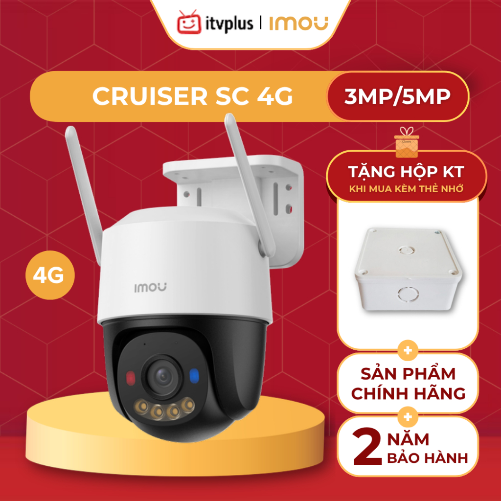 Camera ngoài trời Imou Cruiser SC 3MP 5MP | Sim 4G, Có đèn cảnh báo ...