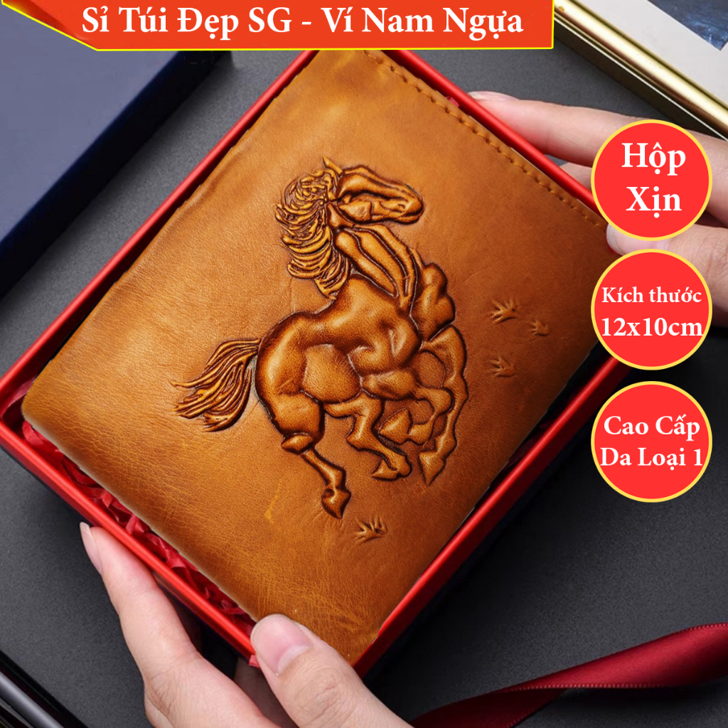[Hộp Xịn] Ví nam da NGỰA dập nổi 3D Phong Thủy - Bóp nam quà tặng cao ...