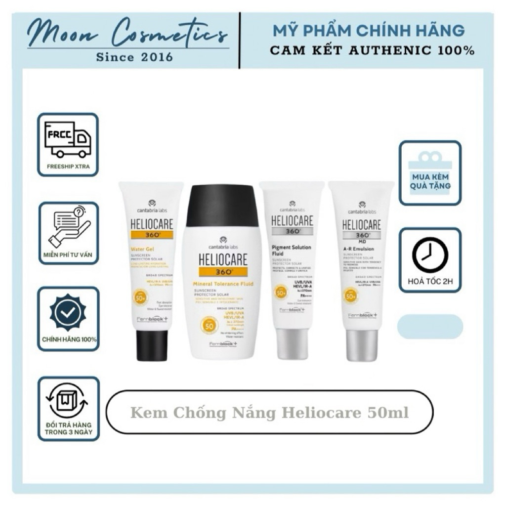 Kem Chống Nắng Heliocare 360° SPF 50 50ml Bản Mới | KCN Helio phổ rộng ...