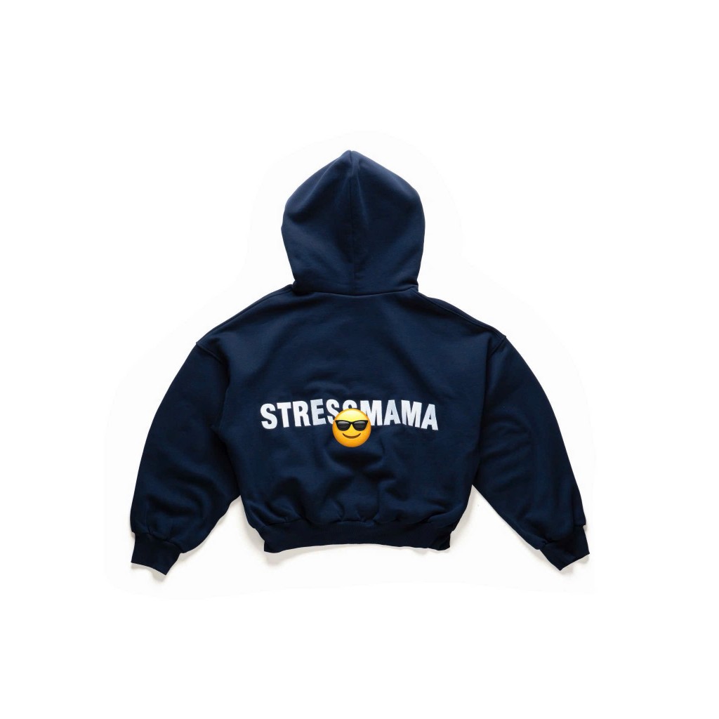 SSMM Hoodie Stress LOGO BASIC BLUE Navy FALL25 BOXY - Áo khoác tròng ...