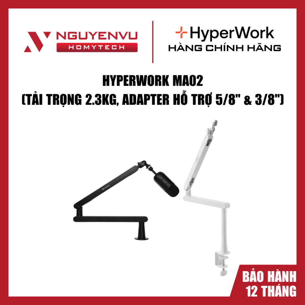 [FULL VAT] Giá đỡ Microphone HyperWork MA02, Tải trọng 2.3kg, Adapter ...