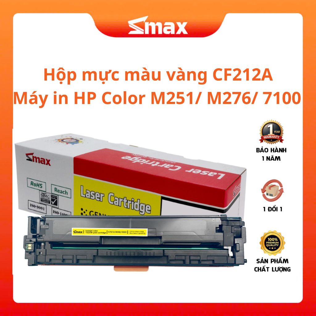 Hộp mực màu vàng CF212A / B542 / E322 - Máy in Hp Color M251 / M276 ...