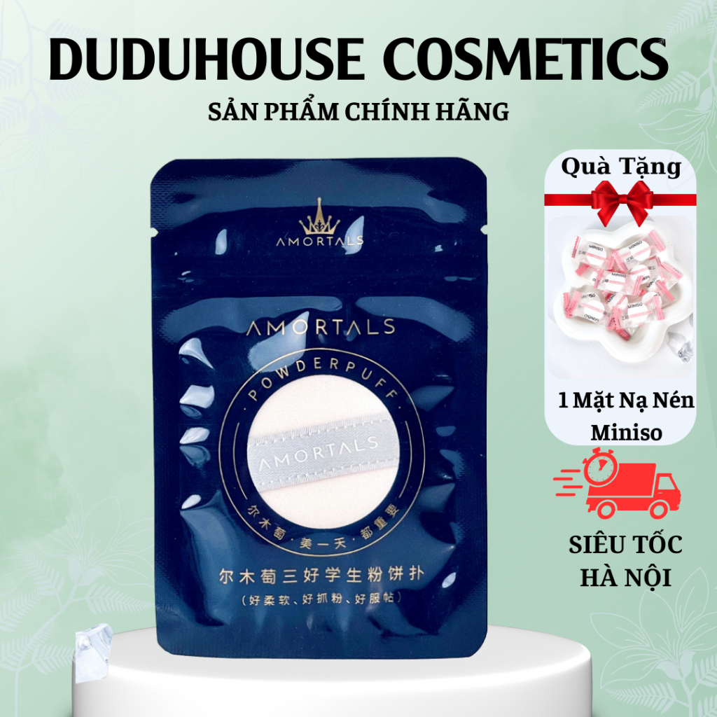 Bông Phấn Phủ Amortals Silky Velvet Natural Finishing Powder Puff ...