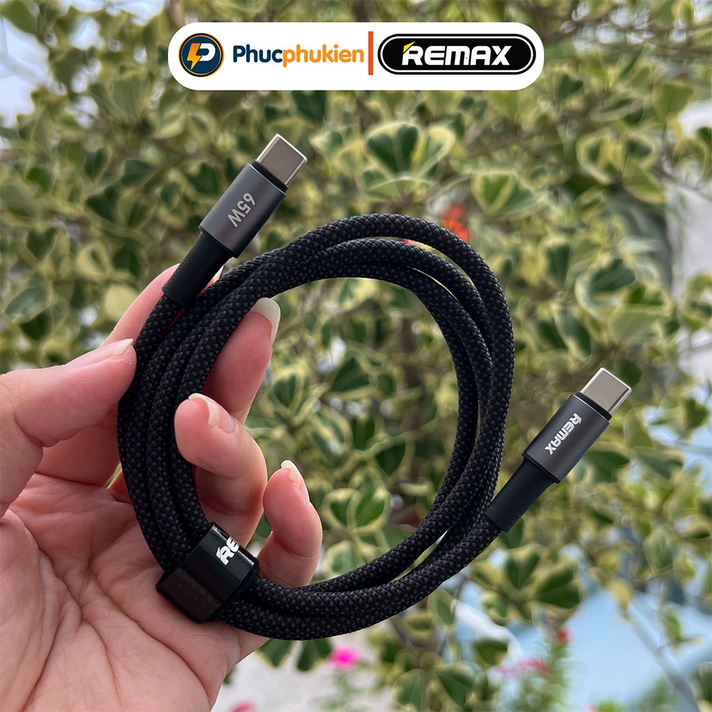 Remax CB23 - Dây sạc type C to type C 65w cho 15,16,17 seris bọc dù ...