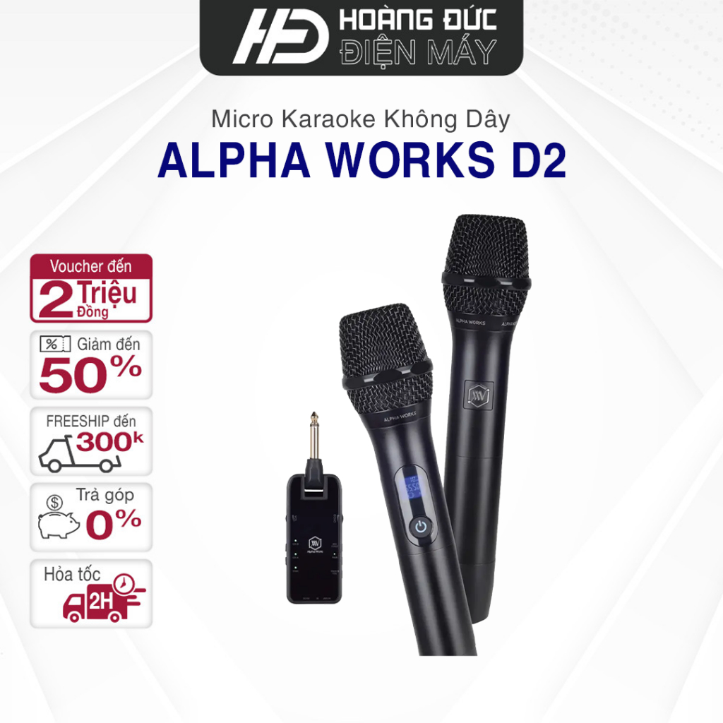 Bộ Micro không dây Alpha Works D2 ( bộ 2 mic) và Loa Tháp Karaoke ...