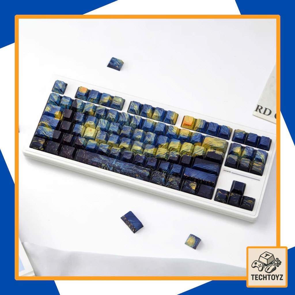 [ Xuyên Led ] Bộ Keycaps Van Gogh - PBT Double Shot, DyeSub - Cherry ...
