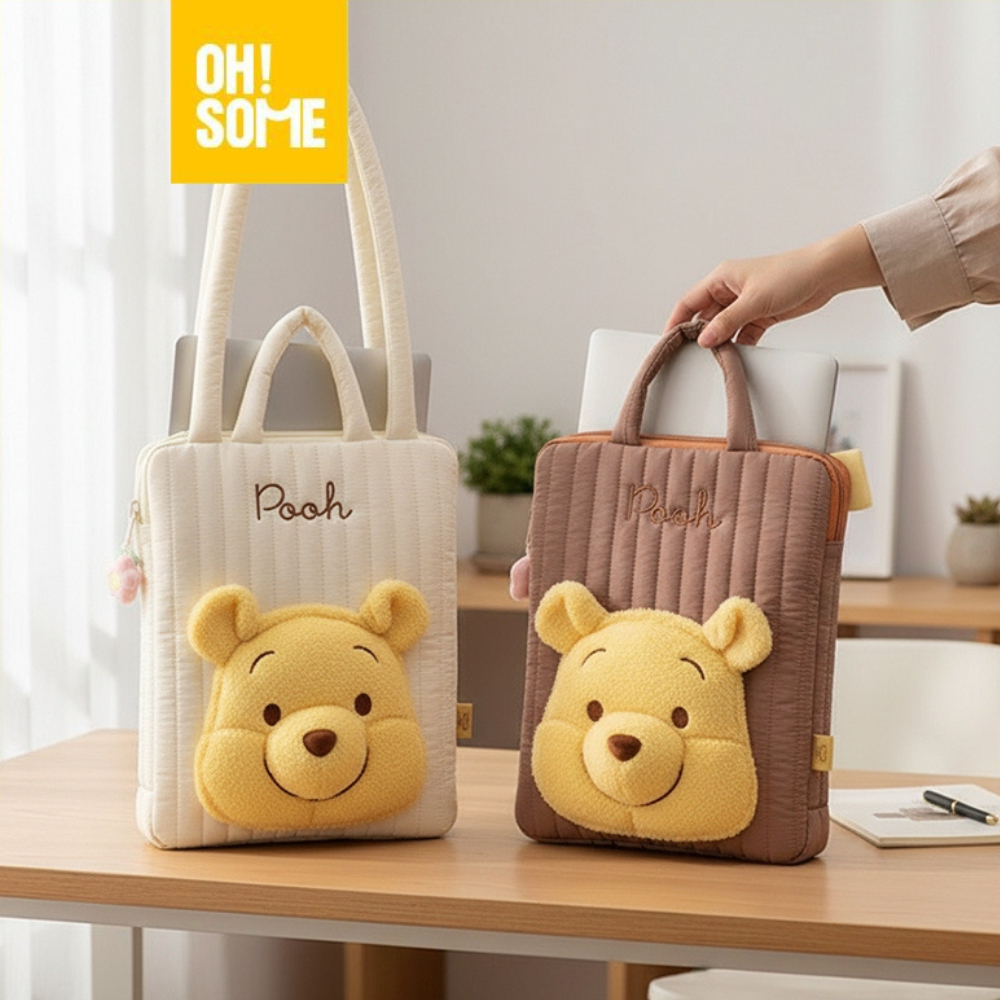 【OHSOME x Disney】- Túi đựng laptop có dây đeo vai hình gấu Winnie the ...