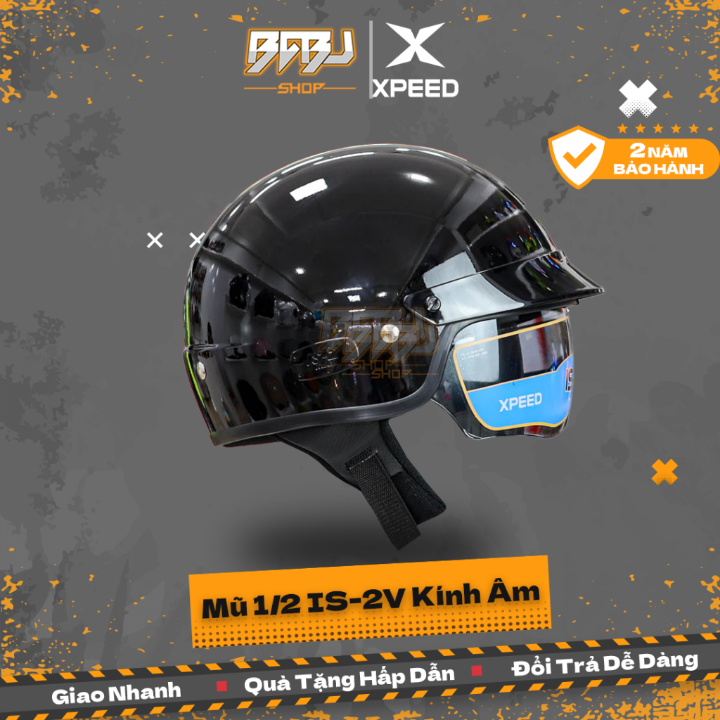 Mũ 1/2 Xpeed HJC IS-2V Đen Bóng | Kính Âm Tiện Lợi | Hãng Con Của HJC ...