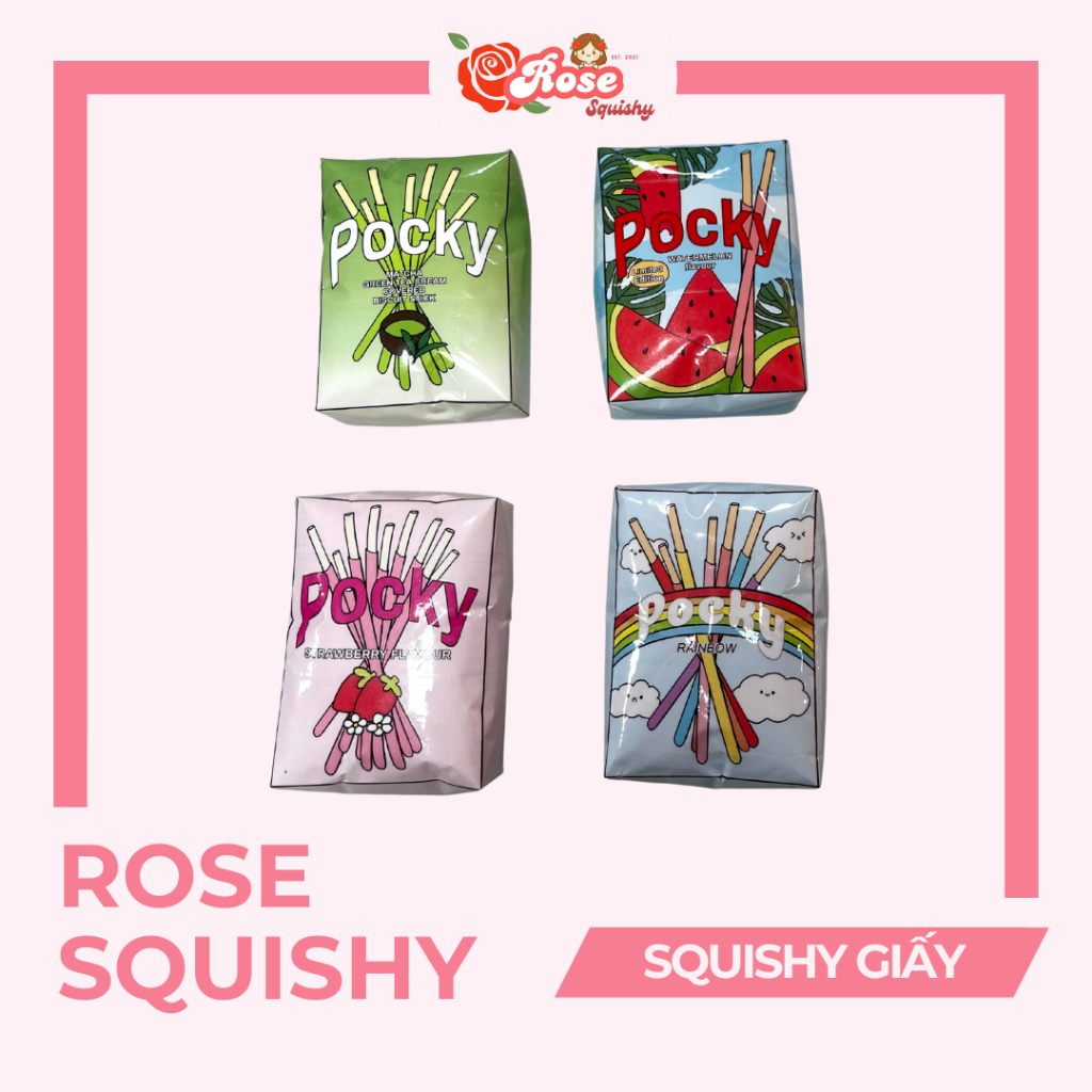 Rose Squishy | Squishy Giấy Bánh Que POCKY - Squishy Giấy Handmade ...