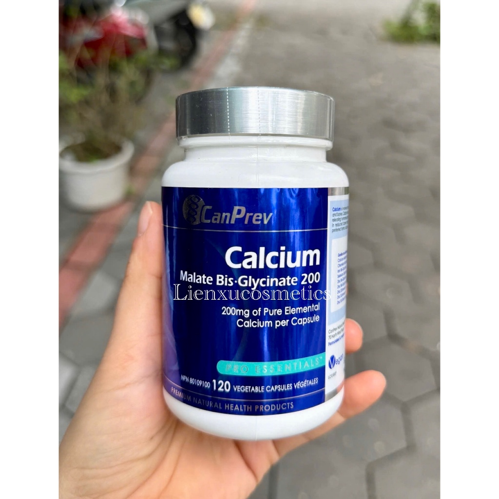Bổ sung Canxi Calcium Malate Bis-Glycinate 200 của Canprev, hộp 120 ...