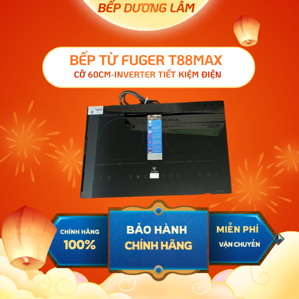 Bếp từ đôi Fuger T88MAX | Bếp từ đôi kích thước 600x400mm | Bếp từ ...