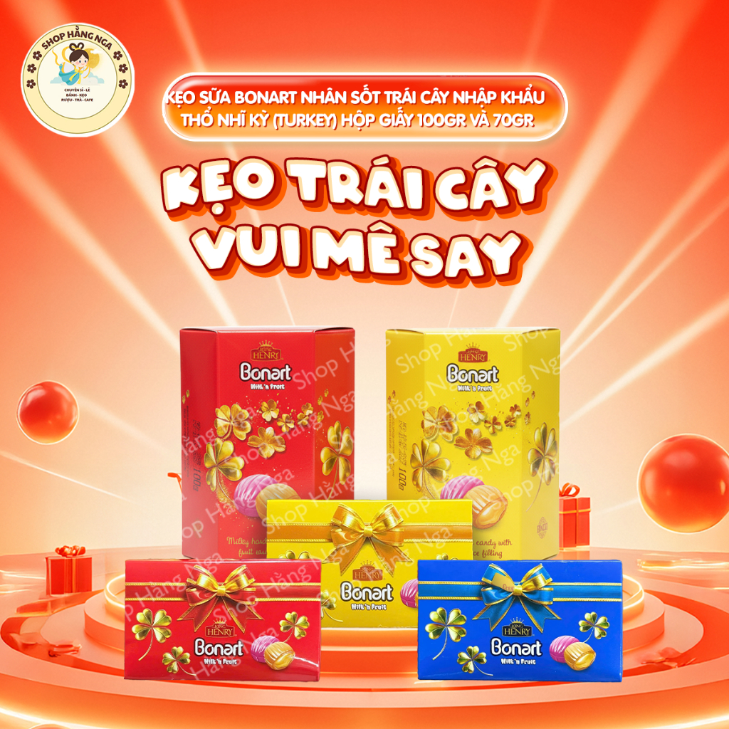 Kẹo Sữa Bonart Nhân Sốt Trái Cây, Hộp Giấy Nhập Khẩu Thổ Nhĩ Kỳ 100g ...