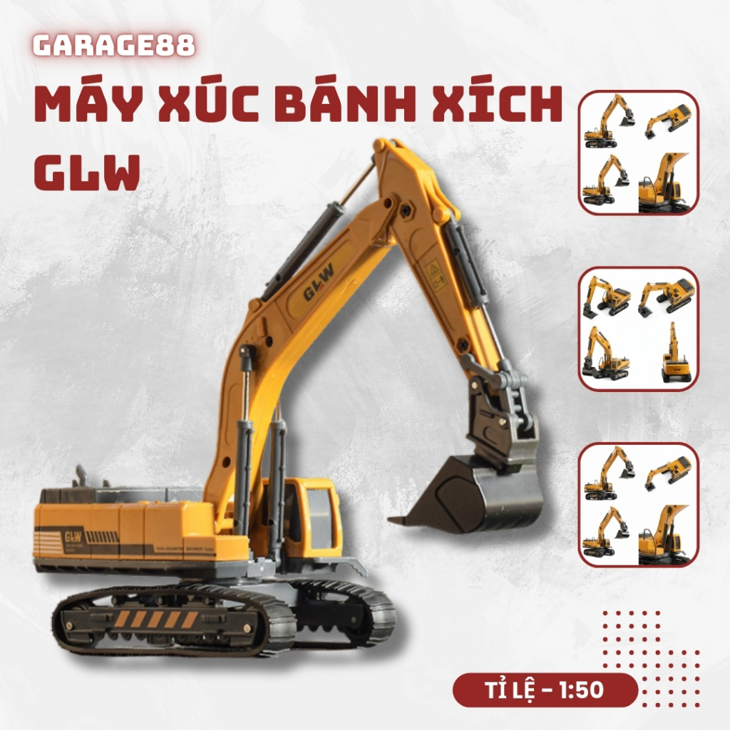 Đồ Chơi Xe Công Trình Hợp Kim Cho Bé - Máy Xúc Bánh Xích GLW 706-52 Tỷ ...