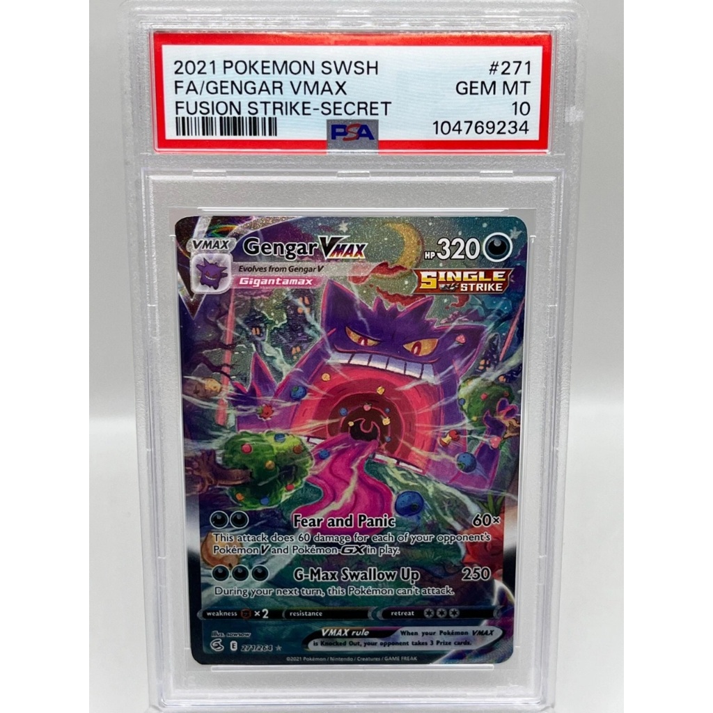 Thẻ PSA 10 Gem Mint Gengar VMAX 271/264 Art Secret Rare 2021 Pokémon ...