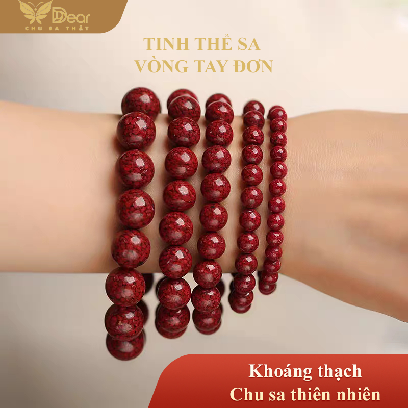 Vòng tay Chu Sa Tinh Thể Sa Vòng Đơn Đá Quý Cao Cấp Trang Sức Phong ...