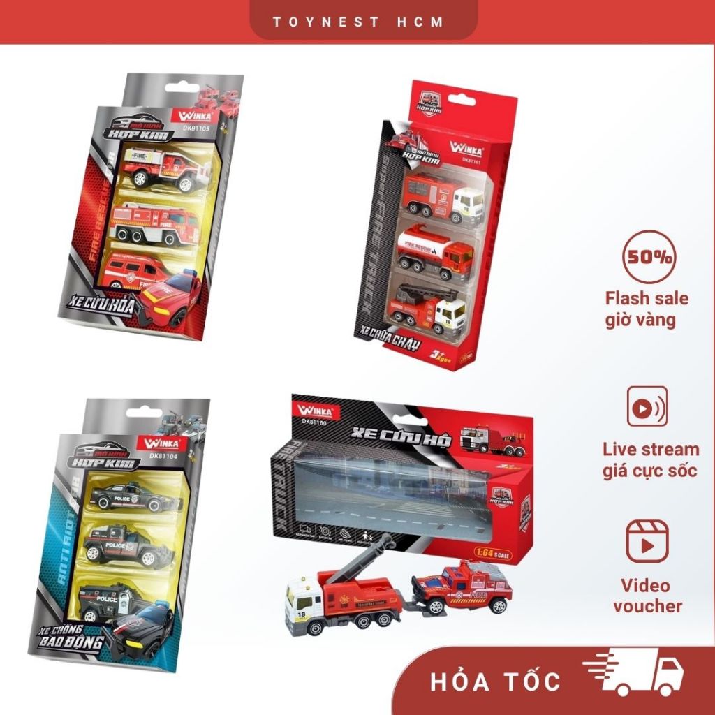 Xe Hợp Kim Mini - Đồ Chơi DUKA Xe Cứu Hộ / Xe Bán Tải / Xe Đua / Xe Cứu ...