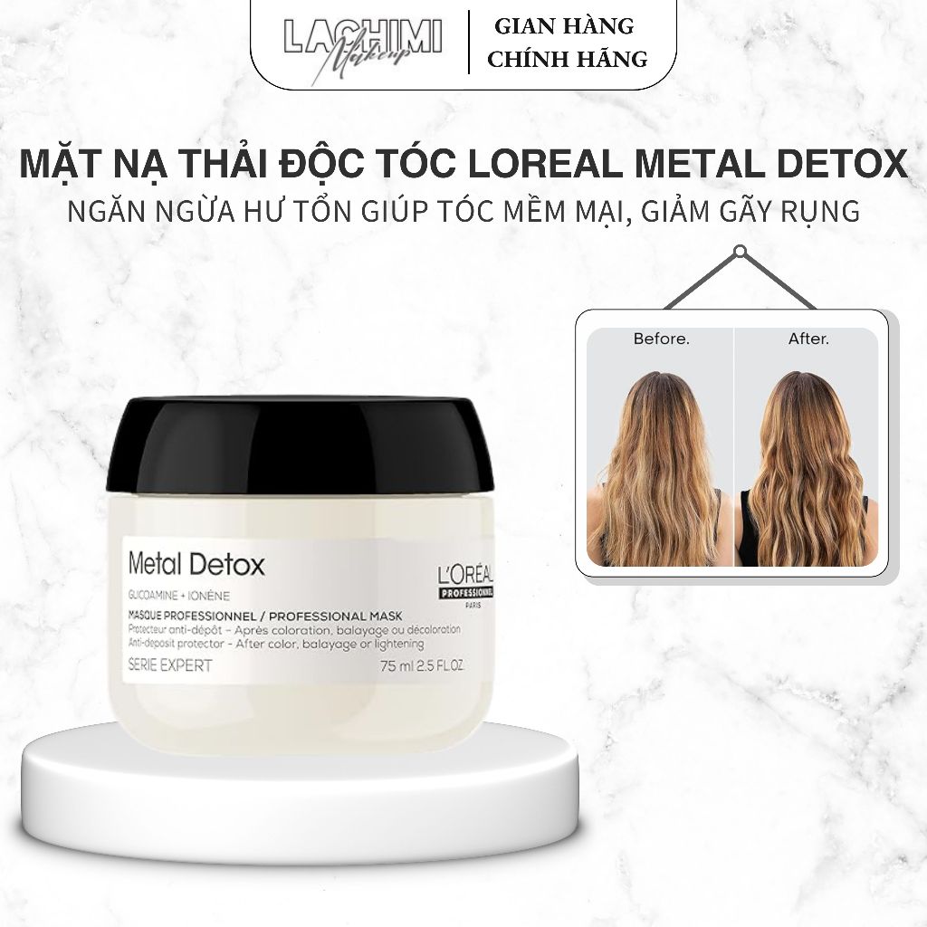 Kem xả dưỡng tóc thải độc Loreal Metal Detox ngừa hư tổn, giảm gãy rụng ...
