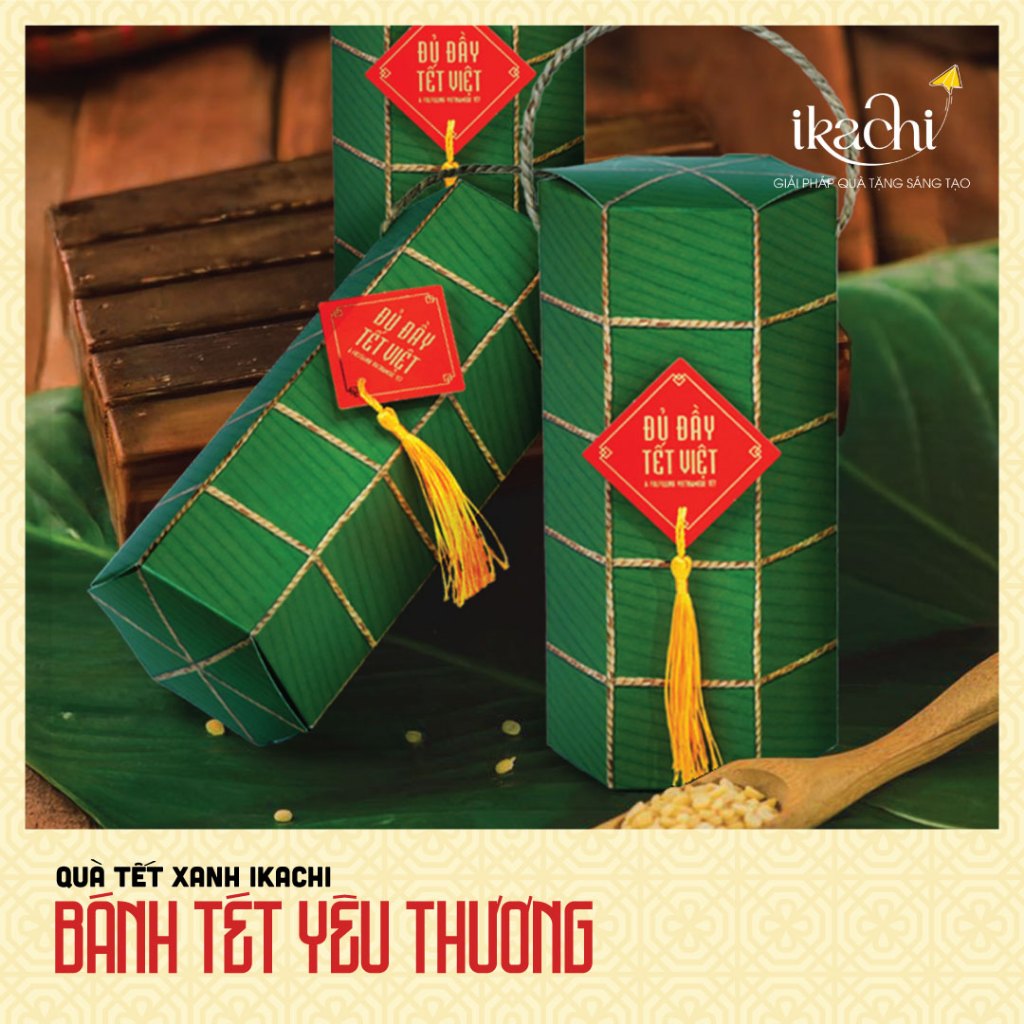 Hộp Quà Tết Xanh IKACHI | BÁNH TÉT- YÊU THƯƠNG | Quà Tết Ý Nghĩa 2026 ...