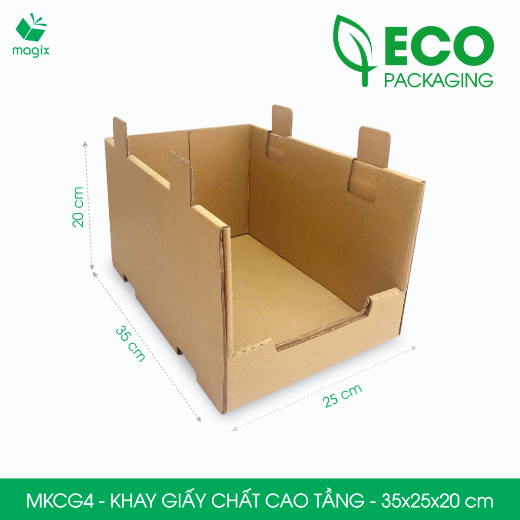 MKCG4 - 35x25x20cm - Bộ 5 khay chất cao tầng bằng giấy carton 5 lớp ...