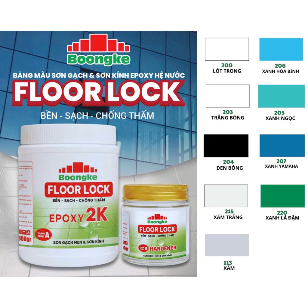 Sơn Gạch Men Và Kính Epoxy 2 Thành Phần Hệ Nước – Floor Lock - Chống ...