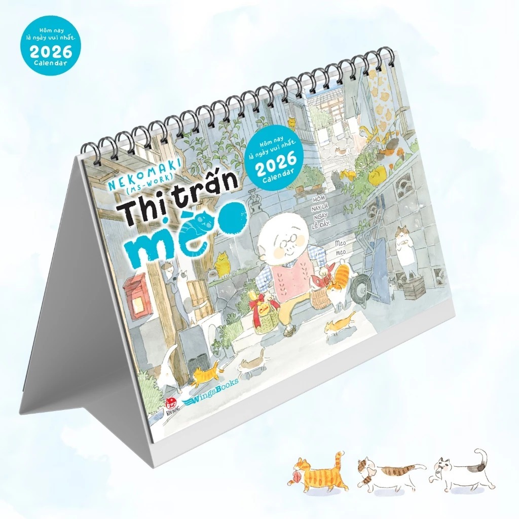 Lịch để bàn Thị trấn mèo 2026 - 2025 - có ngày lịch âm và ghi chú - NXB Kim Đồng | Shopee Việt Nam