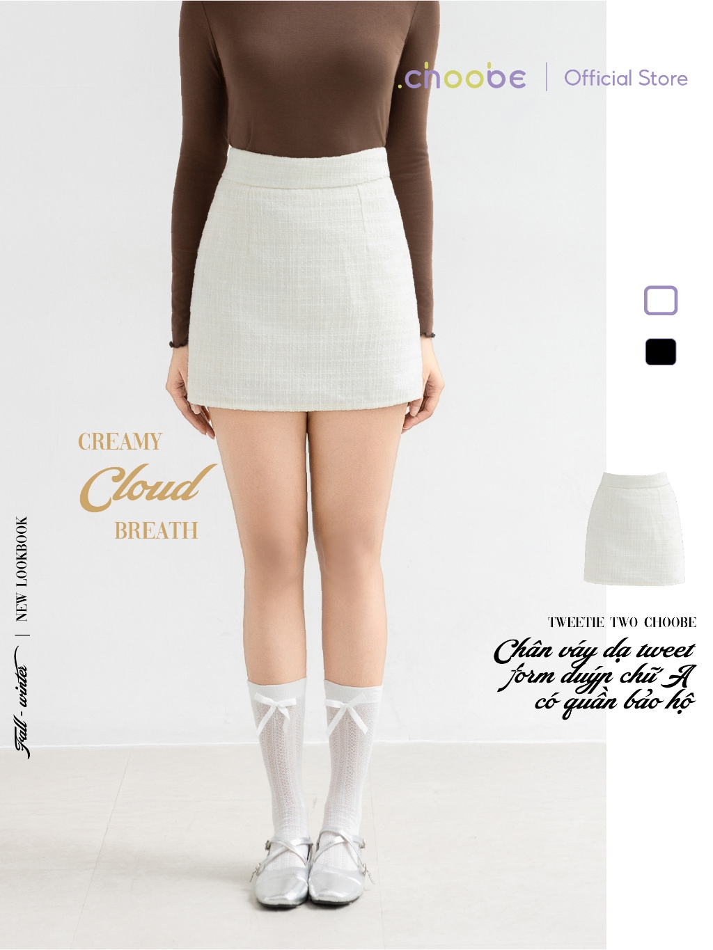 [ MỞ BÁN ] Chân váy dạ tweed chữ A Tweetie Two Choobe dáng duýp phối ...