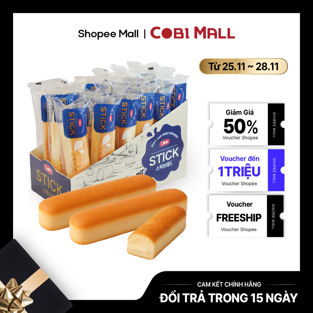 [MỚI] Bánh mì nhân bơ sữa Cobi Stick Bread, Hộp 18 cái, Bánh Hàn Quốc ...