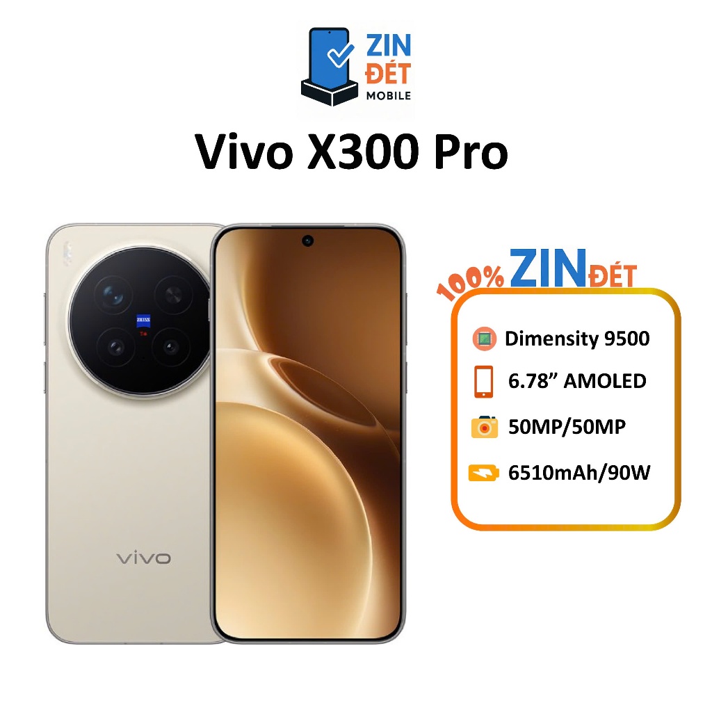 Điện thoại Vivo X300 Pro Dimensity 9500 pin 6510 Nguyên Seal bảo hành 6 tháng tất cả các lỗi từ ...