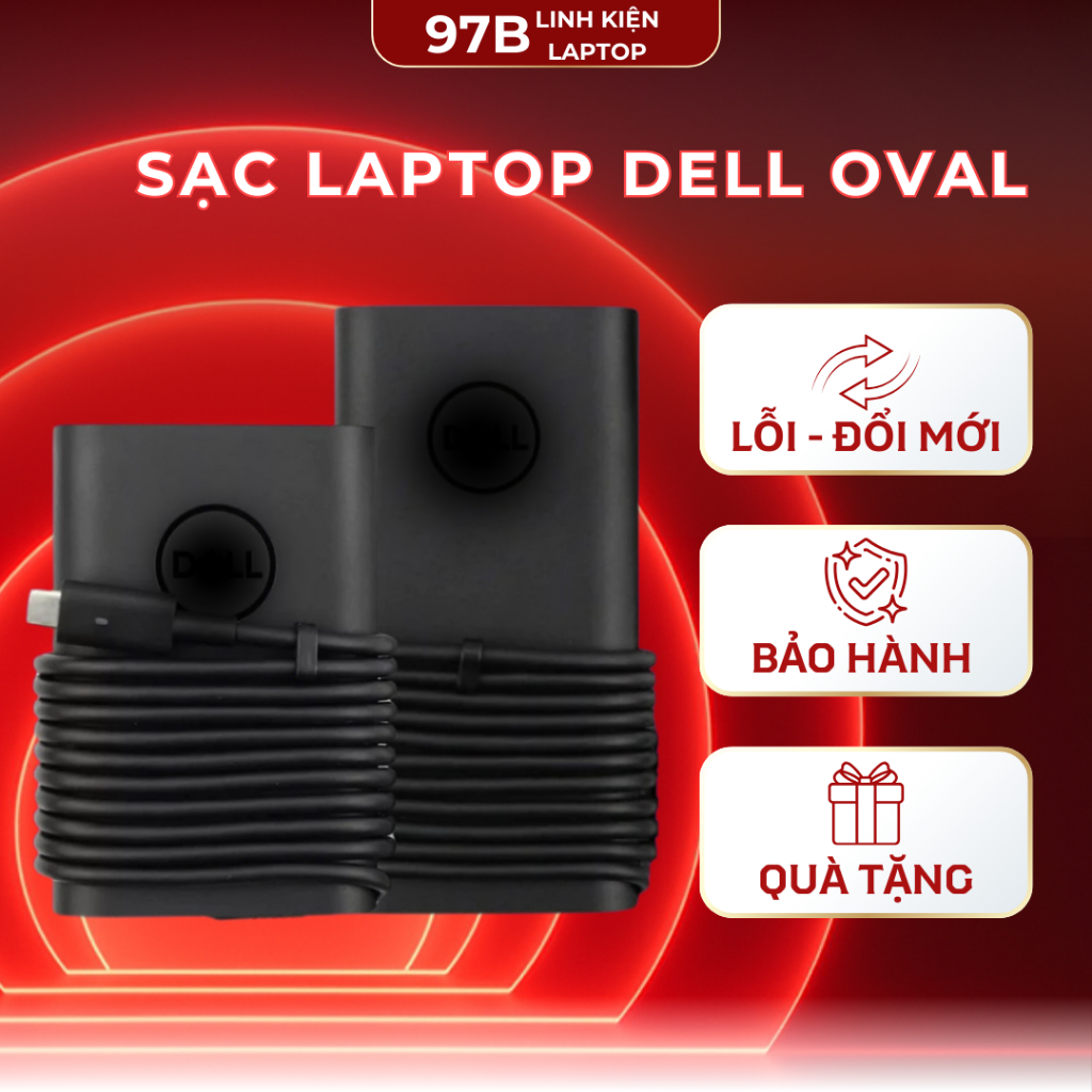 Sạc Laptop Dell Oval Chân To, Nhỏ, Type C 65W 90W 130W - Sạc Dell Bảo hành 24T | Shopee Việt Nam