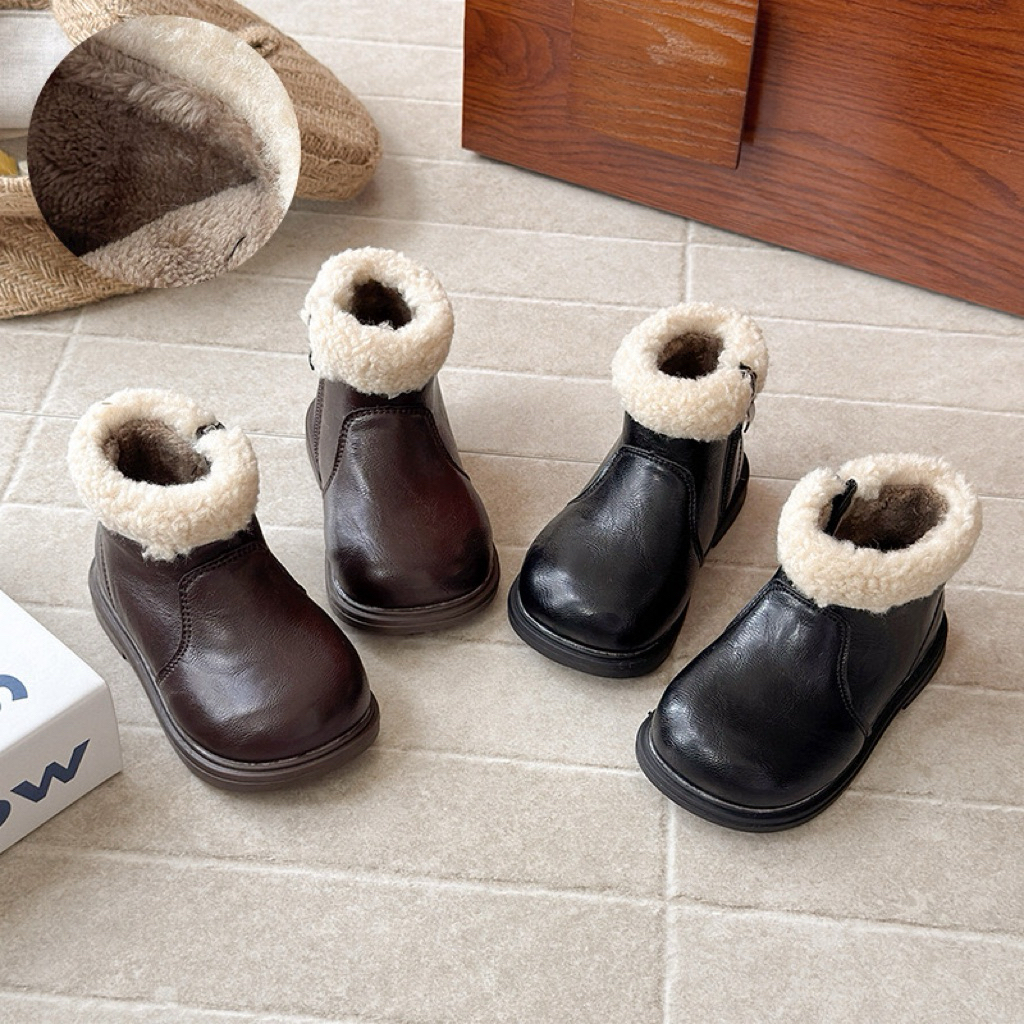 Sz22-31 [+VỚ] Boot cổ thấp cho bé trai/ gái, thiết kế lót lông nhung ...